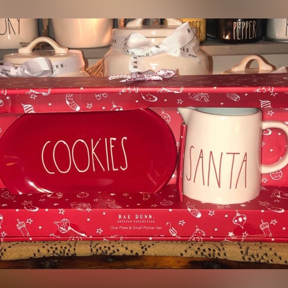 Rae Dunn | Holiday | Rae Dunn Cookies Small Oval Plate And Santa Small ...